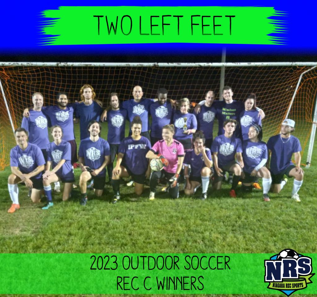 NRS 2023 Outdoor Soccer Rec C Winners Two Left Feet | Niagara Rec Sports