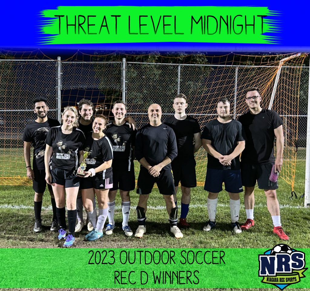 NRS 2023 Outdoor Soccer Rec D Winners Threat Level Midnight | Niagara ...
