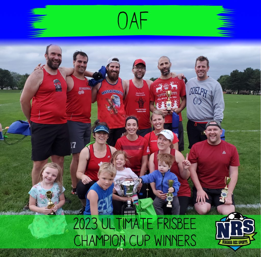 NRS 2023 Ultimate Frisbee Champion Cup Winners OAF | Niagara Rec Sports